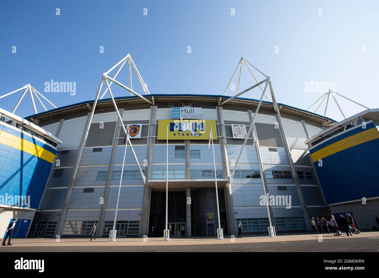 General exterior view of MKM Stadium, home stadium of Hull City Stock ...