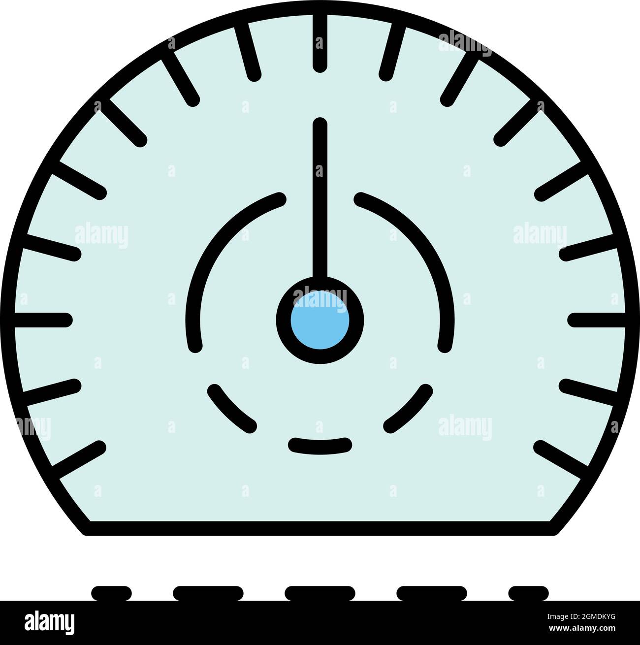 Auto speedometer icon. Outline auto speedometer vector icon color flat ...