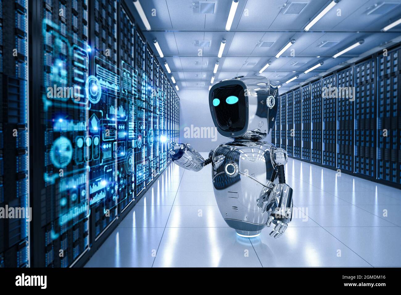 3d rendering assistant robot or artificial intelligence robot with ...