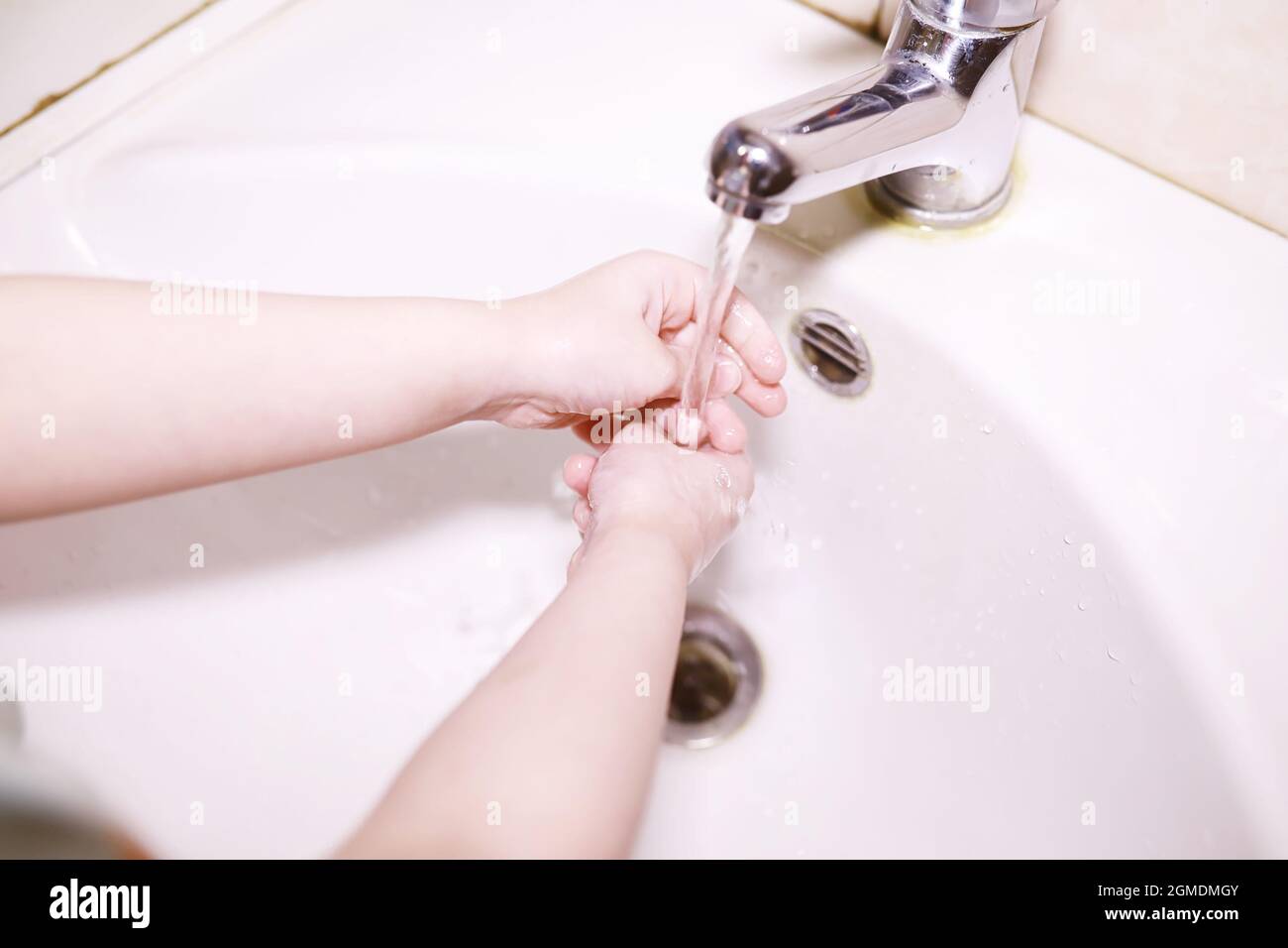 Hygiene rules. Hand washing before meals. Antibacterial treatment hands ...