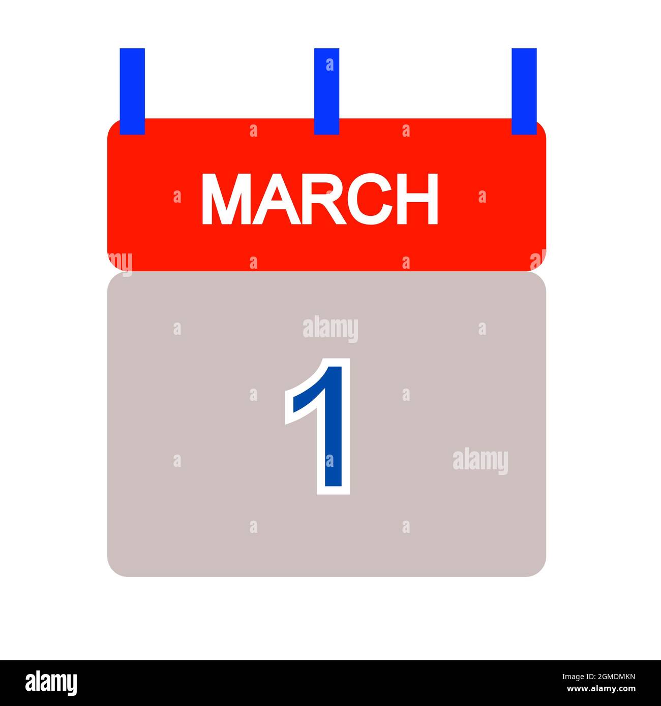 calendar tab with March 1 - illustration Stock Photo - Alamy