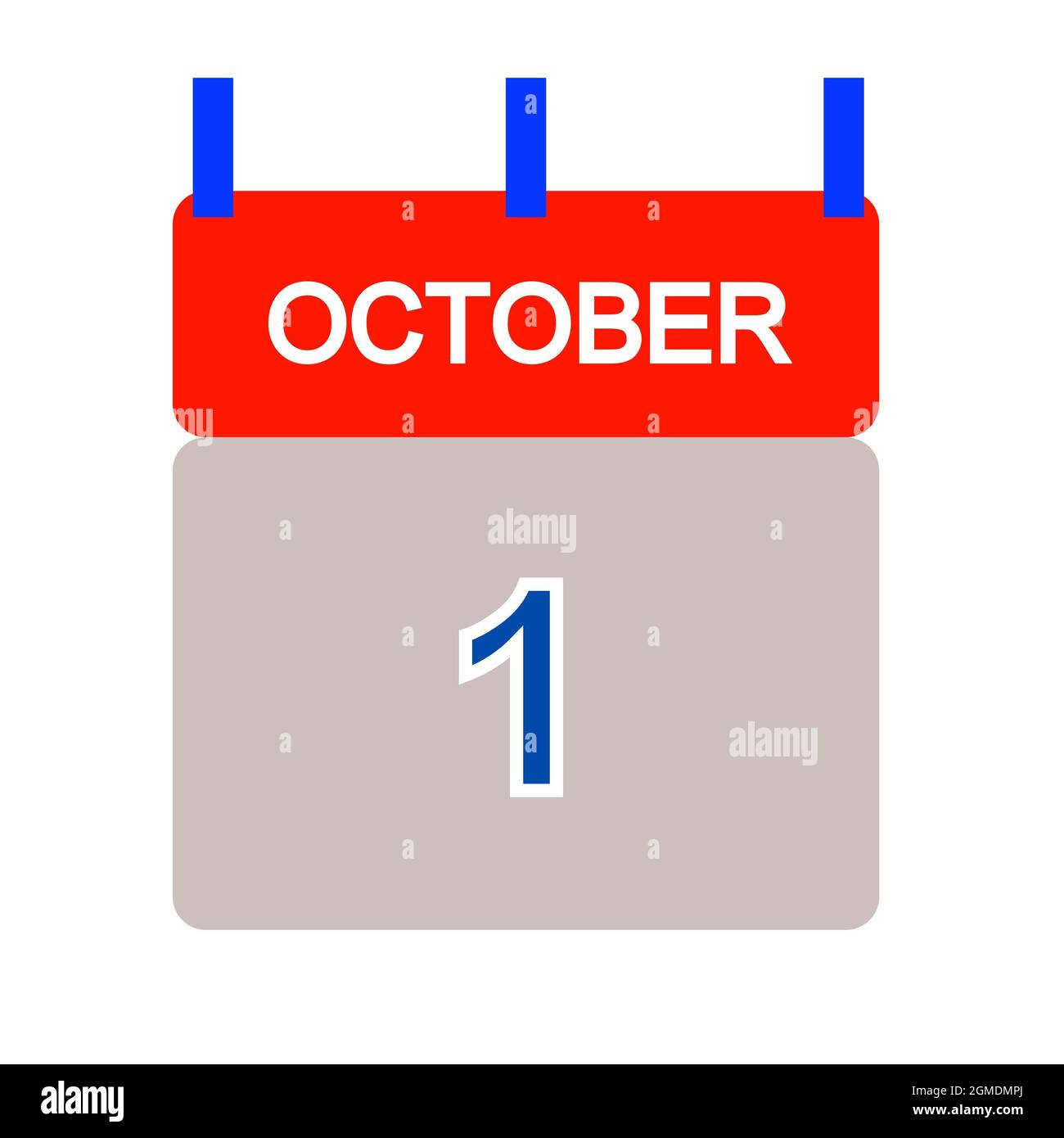 calendar tab with October 1 - illustration Stock Photo - Alamy