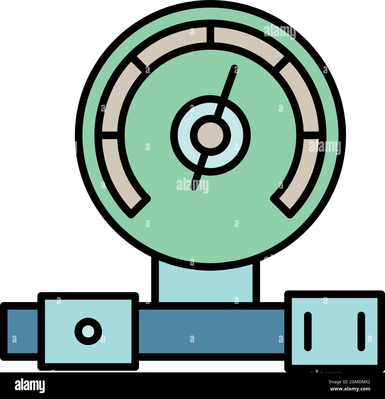 Oil gauge icon. Outline oil gauge vector icon color flat isolated Stock ...