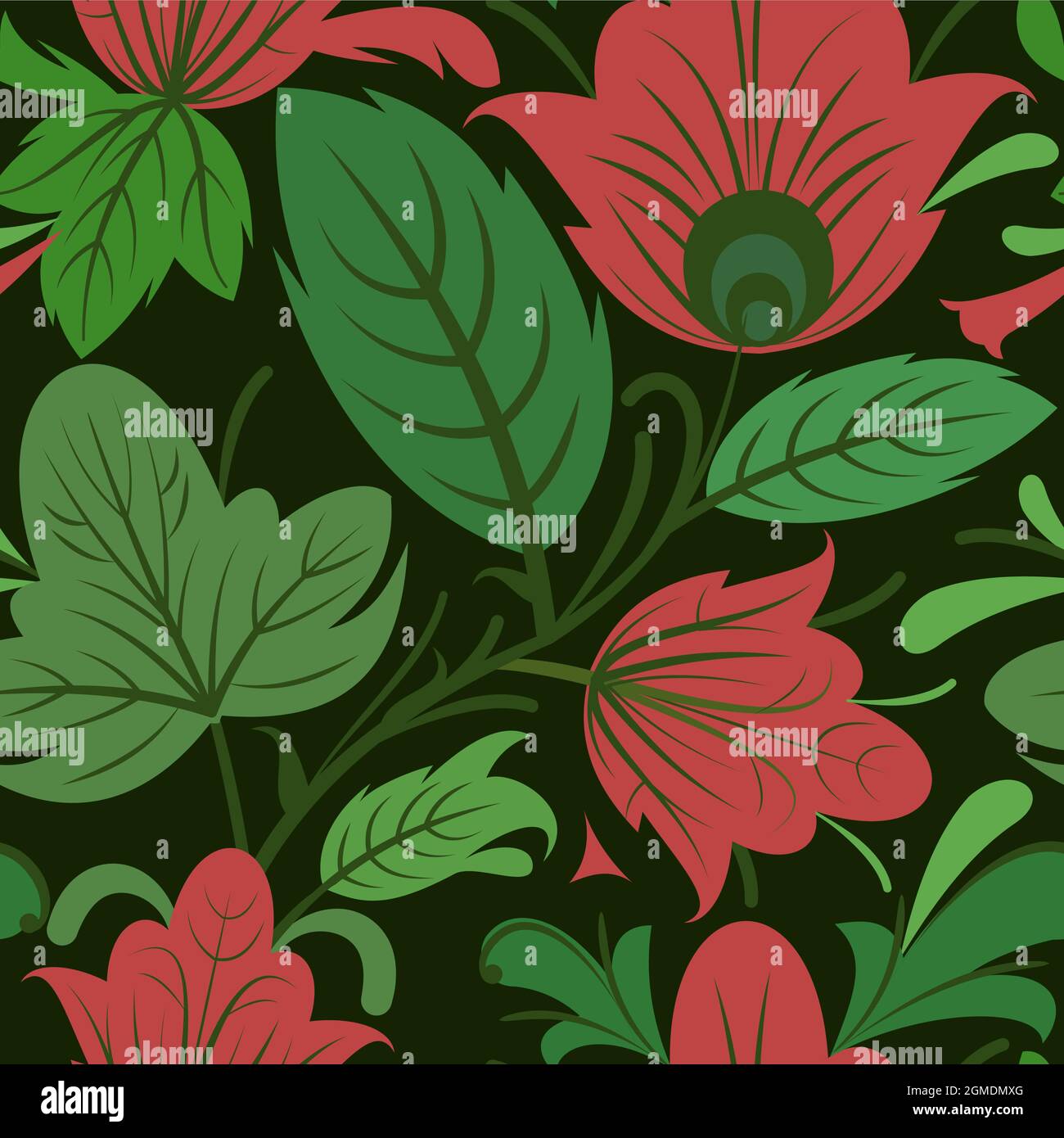 Dark vegetable seamless pattern. Cool cute ornament. Interlacing of ...