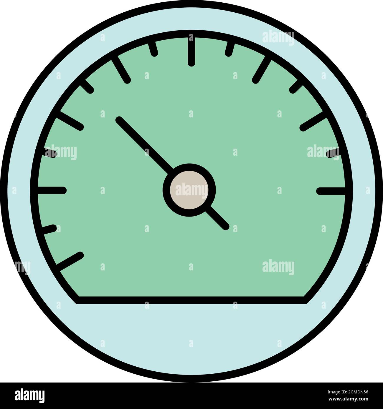 Car speedometer icon. Outline car speedometer vector icon color flat ...