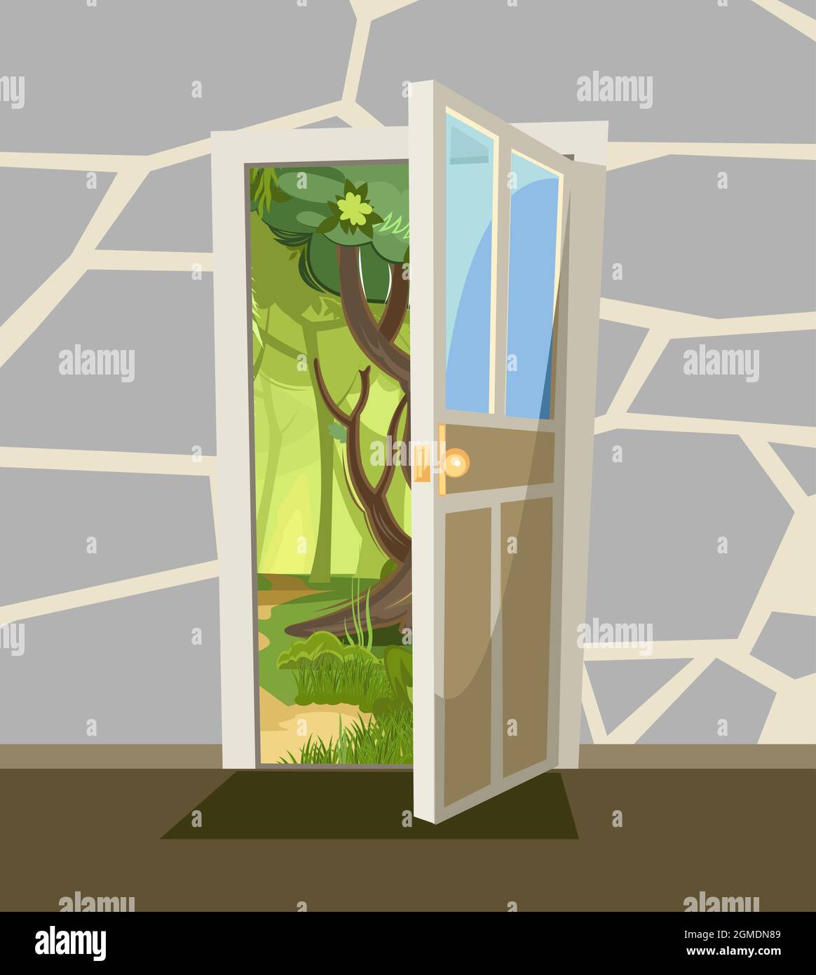 View from summer stone Stock Vector Images - Alamy