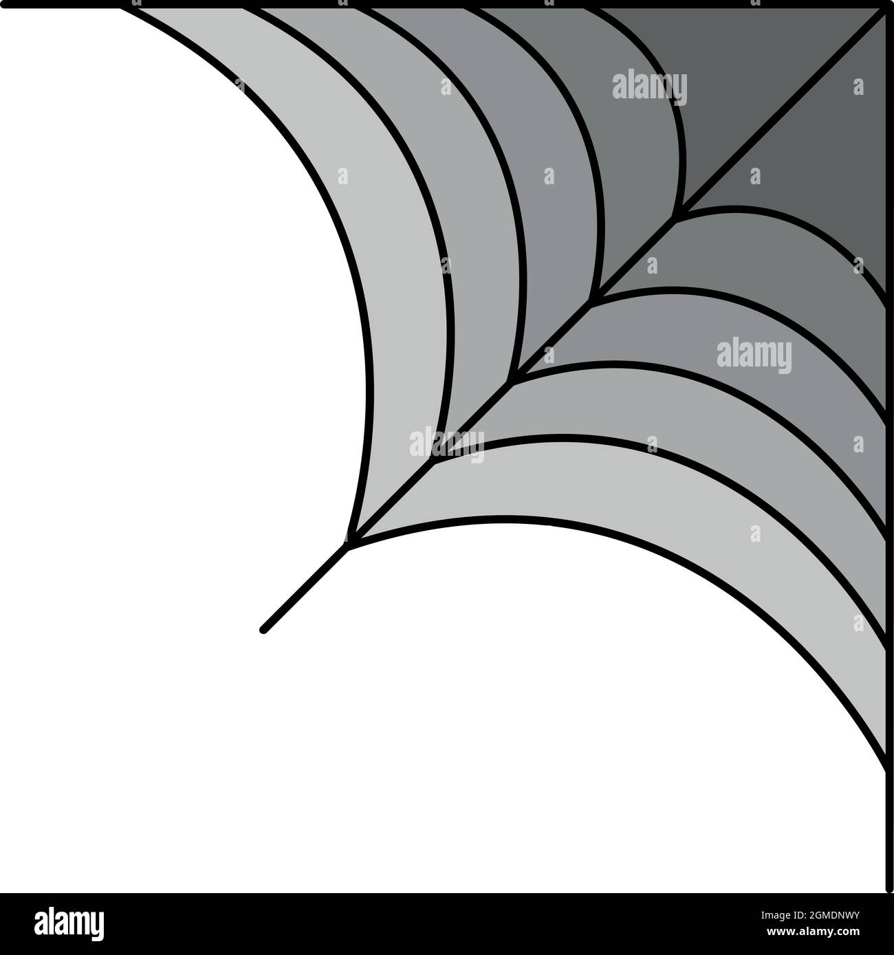 Corner cobweb icon. Outline corner cobweb vector icon color flat ...