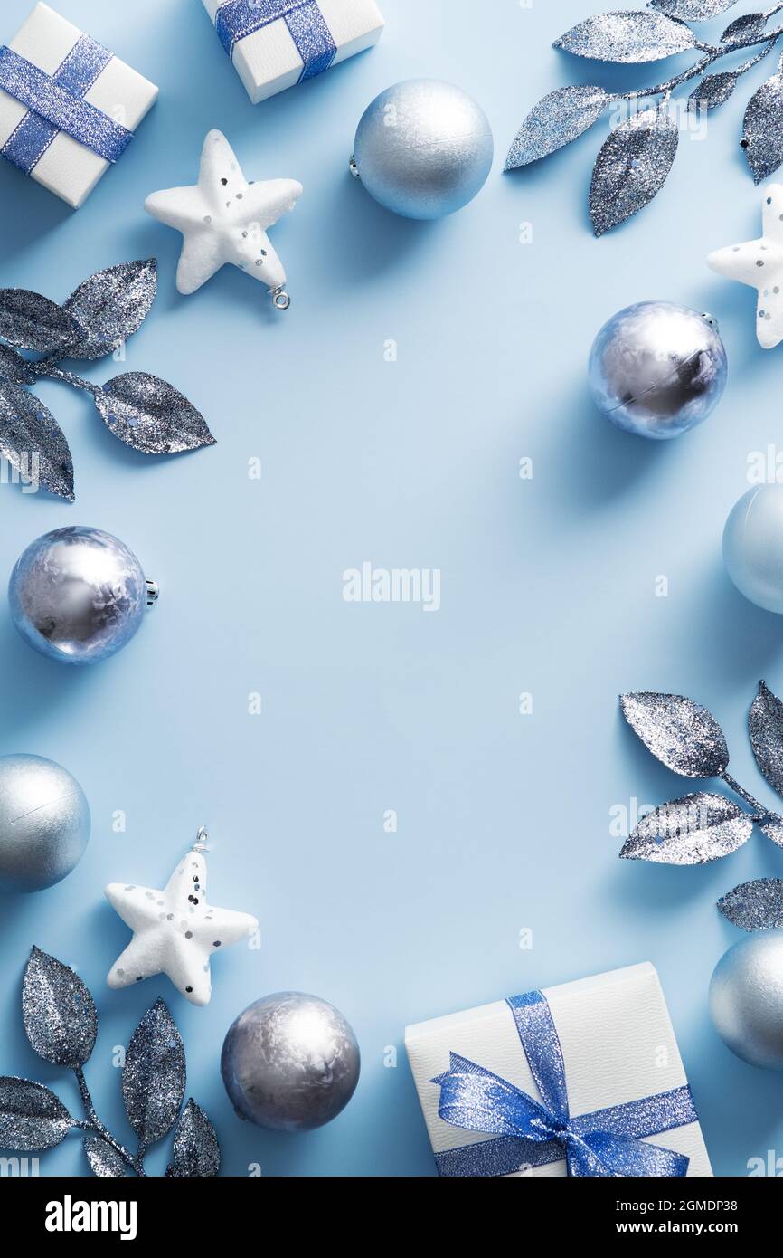 Blue And Silver Christmas Background