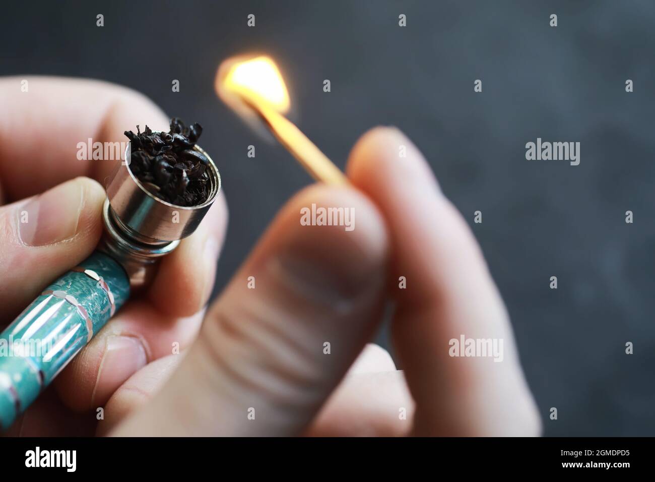 Legalized drugs. Medical prescription smoking drugs. Smoking pipe. A ...