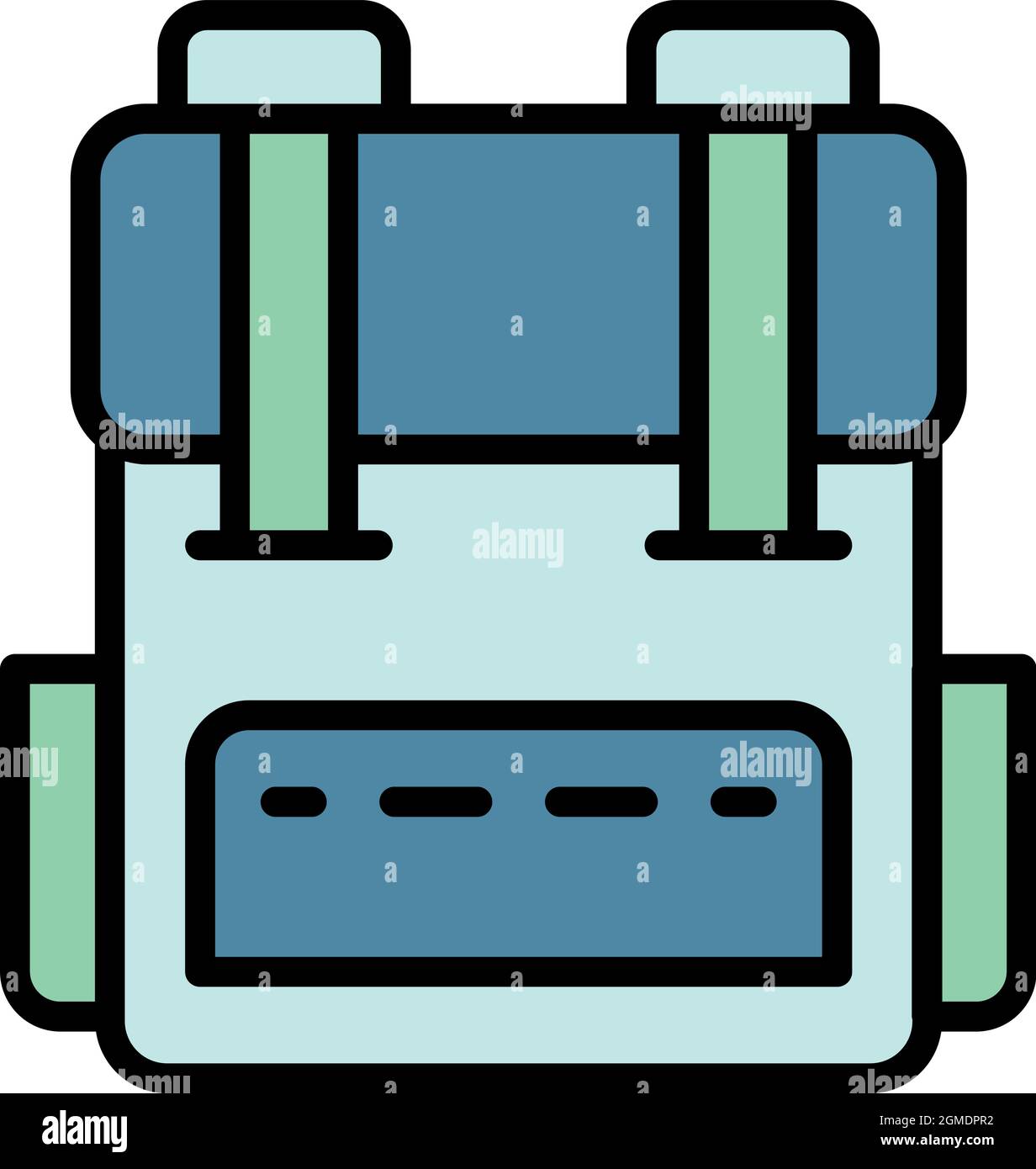 Military backpack icon. Outline military backpack vector icon color ...