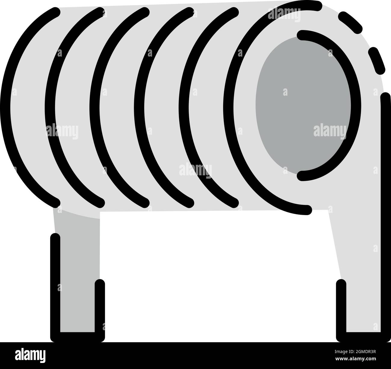 Spiral coil icon. Outline spiral coil vector icon color flat isolated ...