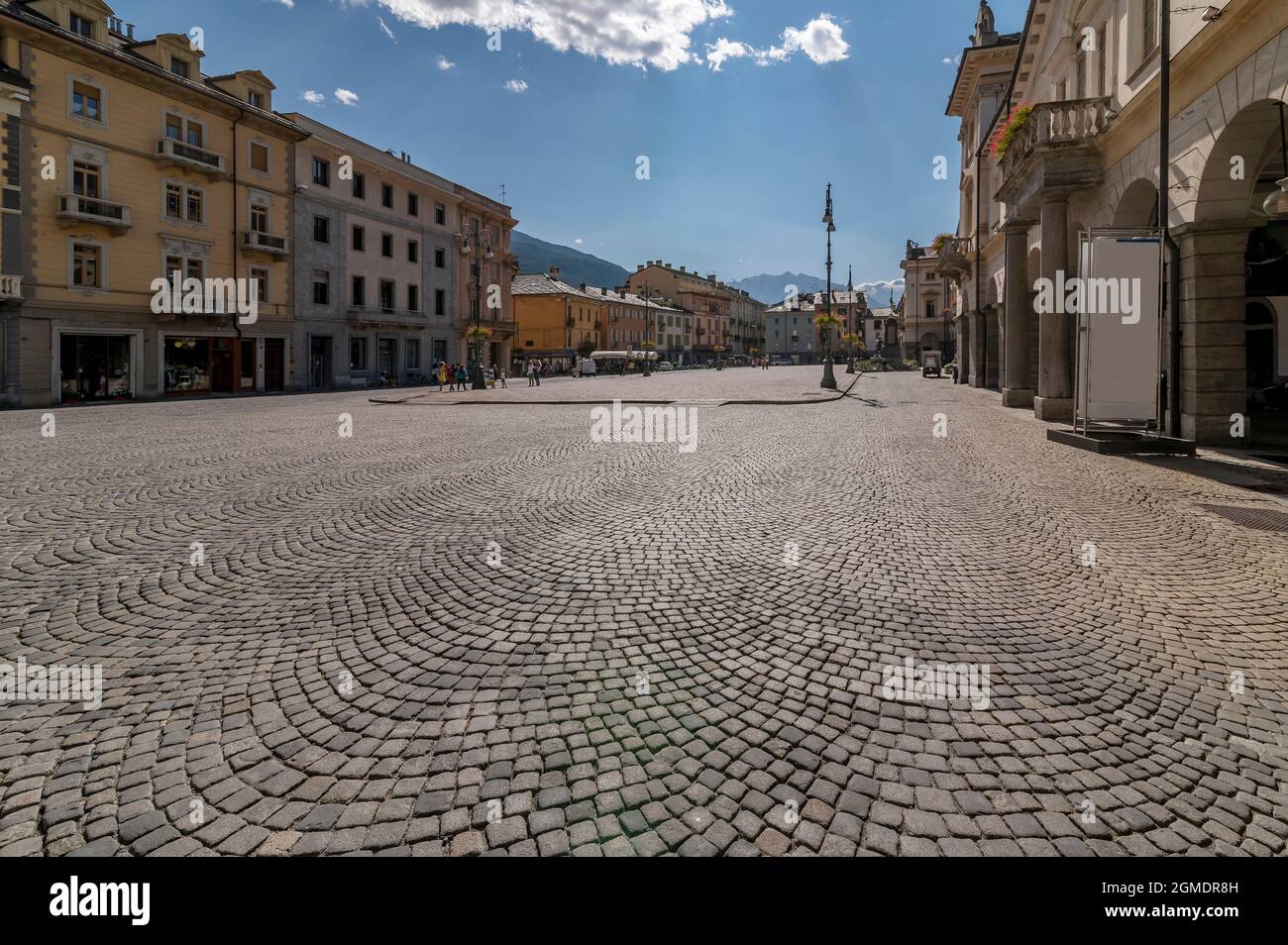 A glimpse of the beautiful square Émile Chanoux, in the historic center ...