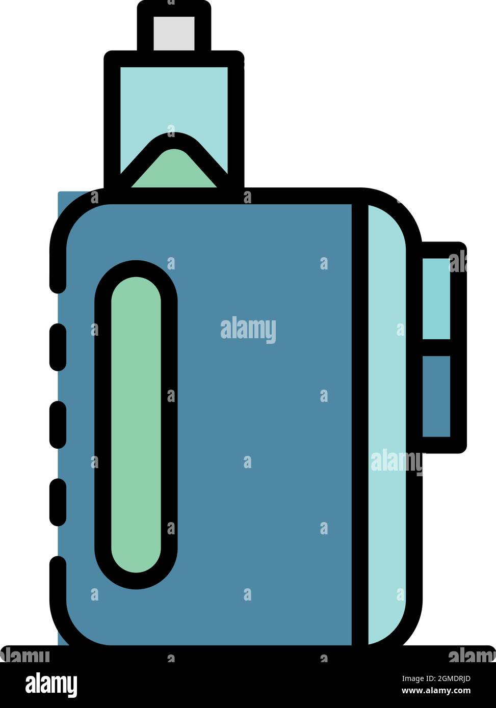 Smoke vape box icon. Outline smoke vape box vector icon color flat ...