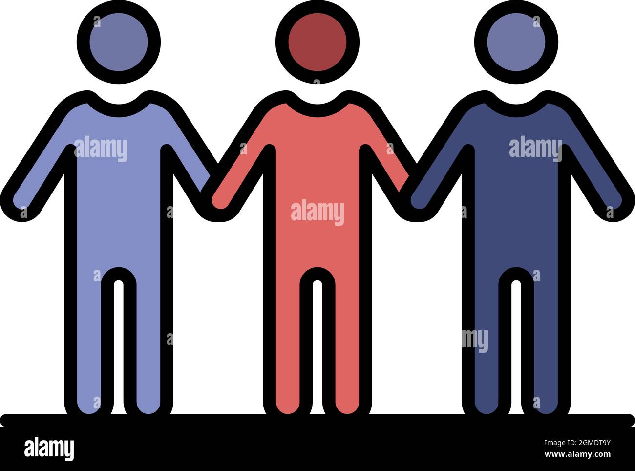 People teamwork icon. Outline people teamwork vector icon color flat ...