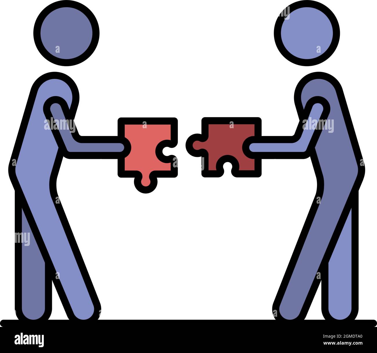 People coherence icon. Outline people coherence vector icon color flat ...