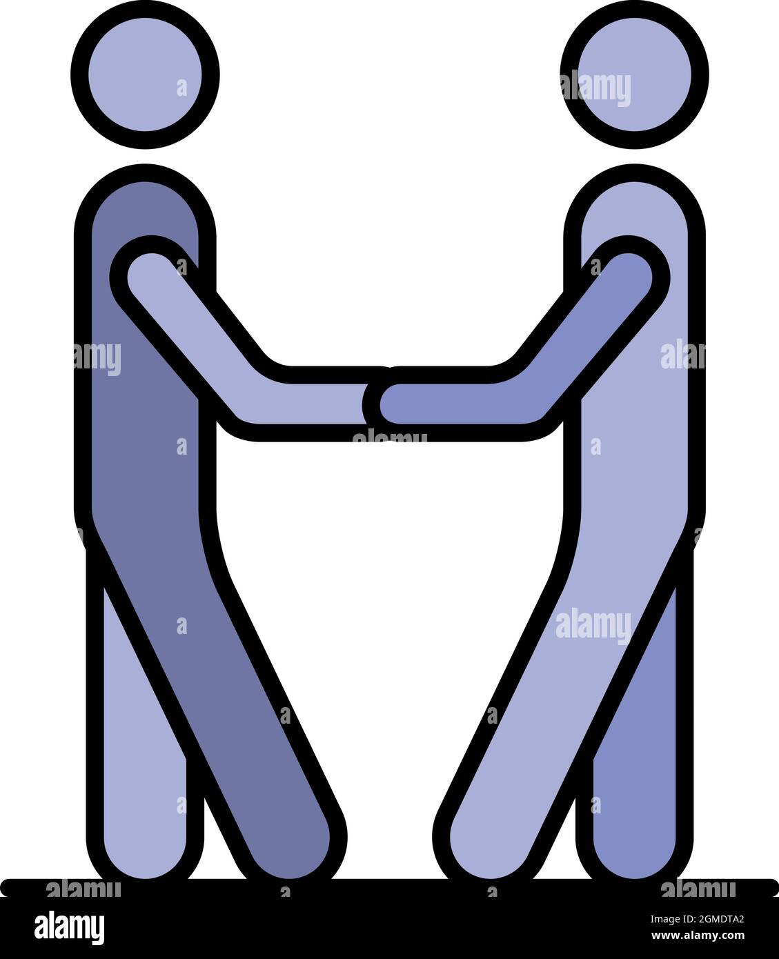 Work relationship icon. Outline work relationship vector icon color ...