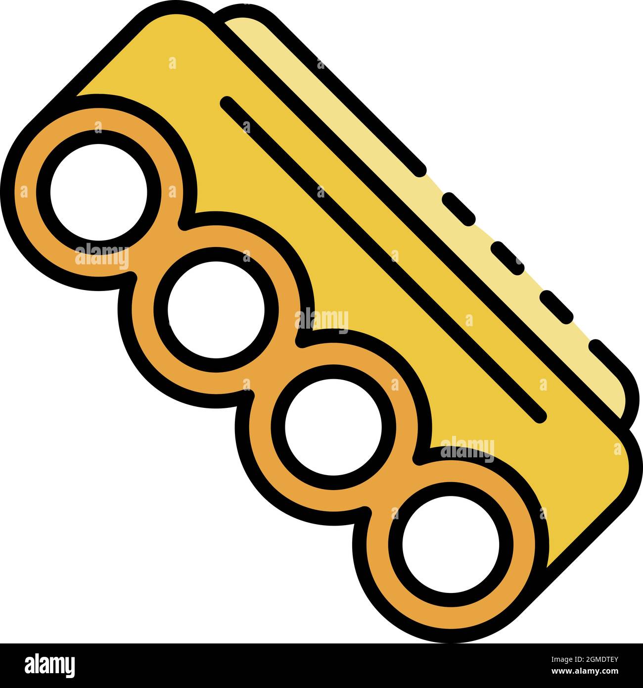 Brass knuckles icon. Outline brass knuckles vector icon color flat ...