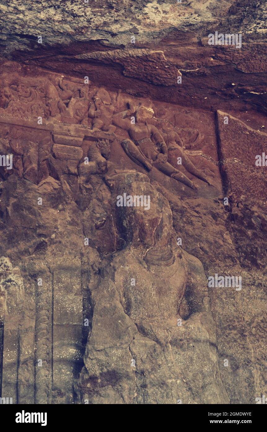 carving at ellora caves unesco world heritage site aurangabad ...