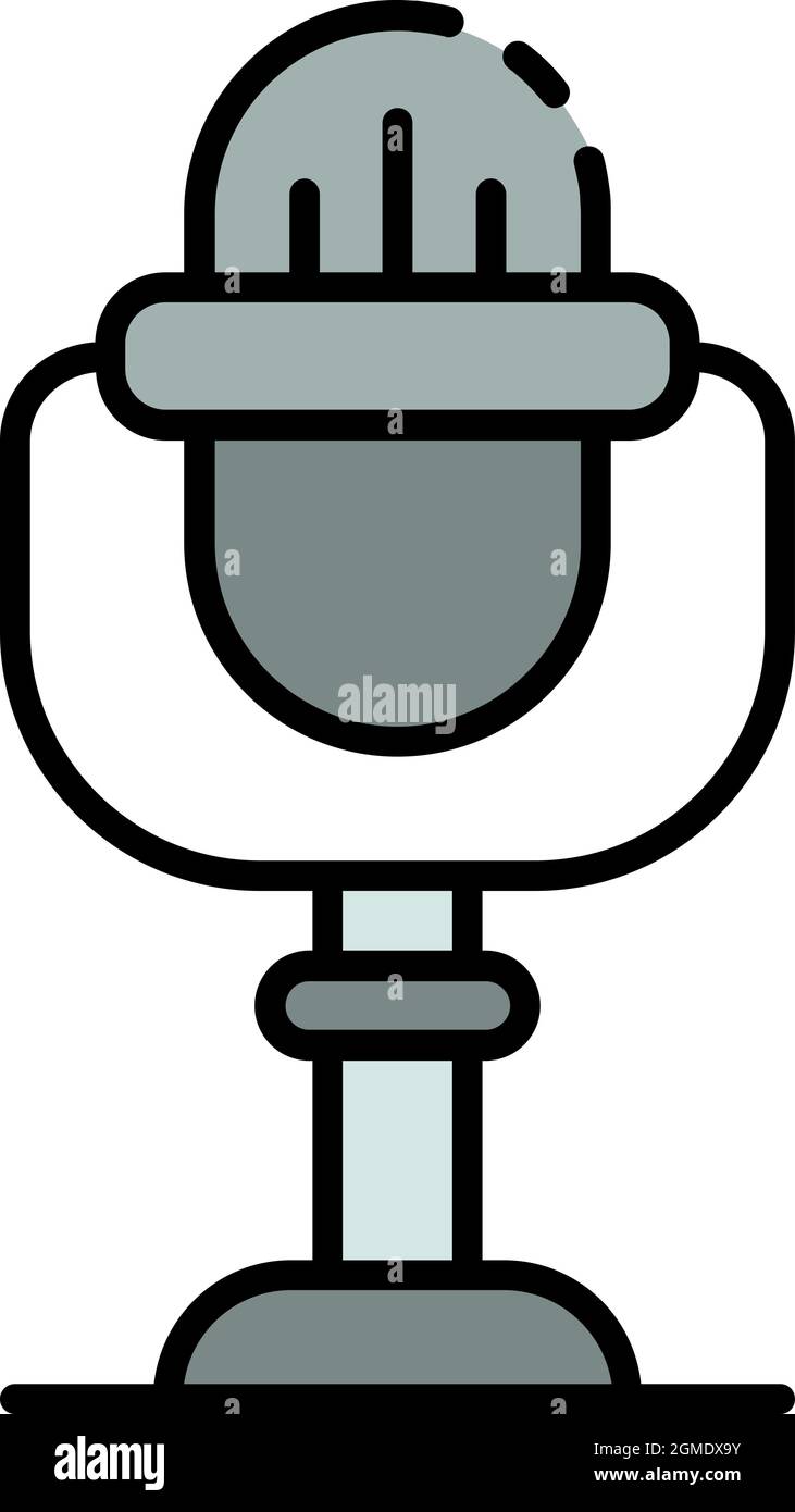 Studio microphone icon. Outline studio microphone vector icon color ...