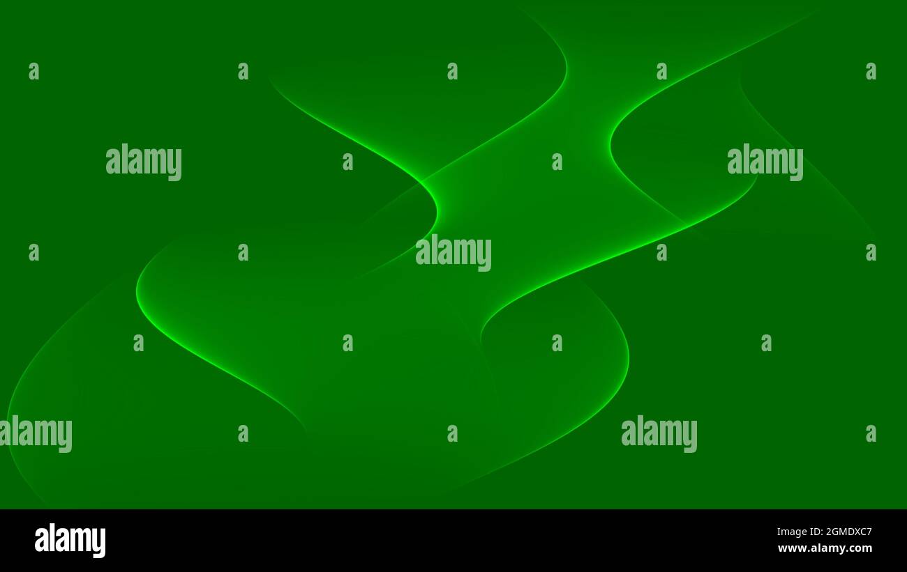 Abstract background 4k green light dark black waves and lines Stock ...