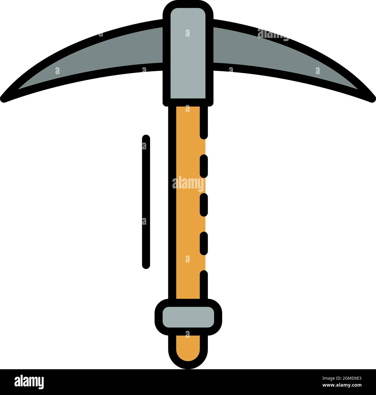 Pickaxe icon. Outline pickaxe vector icon color flat isolated Stock ...