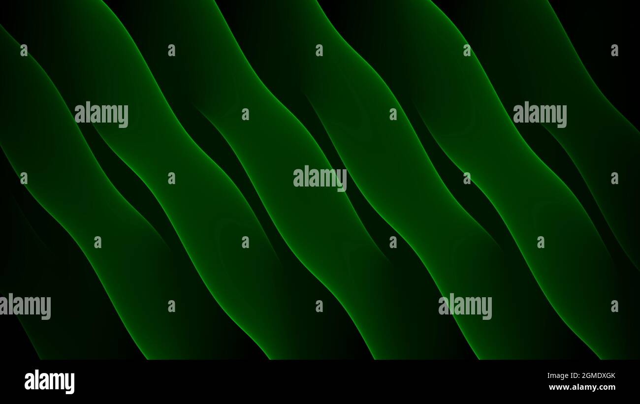 Abstract background 4k green light dark black stripes waves and lines ...
