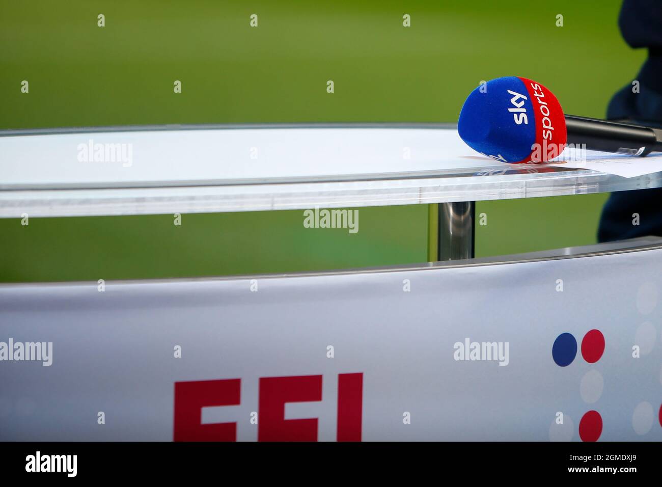 The Sky Sports branded microphone Stock Photo - Alamy