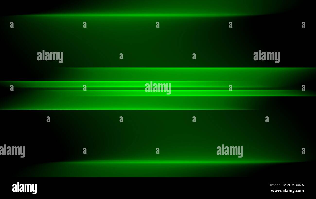 Abstract background 4k green light dark black neon waves and lines ...