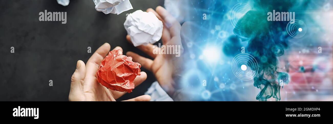 Colored pieces of paper. The concept of creativity and formation of ...