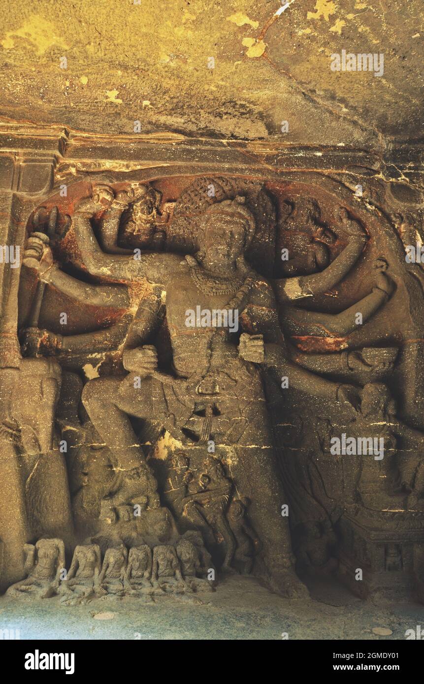 carving at ellora caves unesco world heritage site aurangabad ...