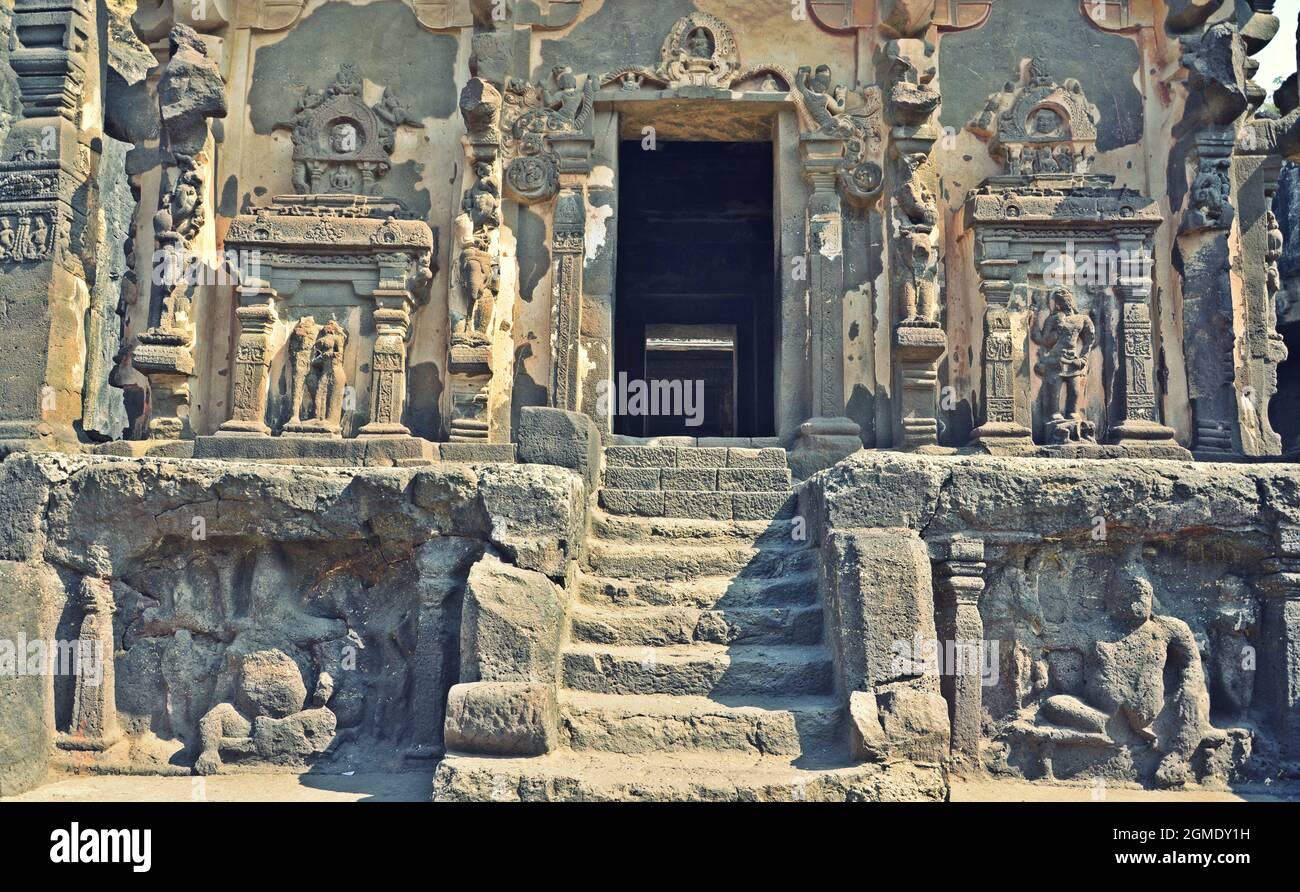 carving at ellora caves unesco world heritage site aurangabad ...