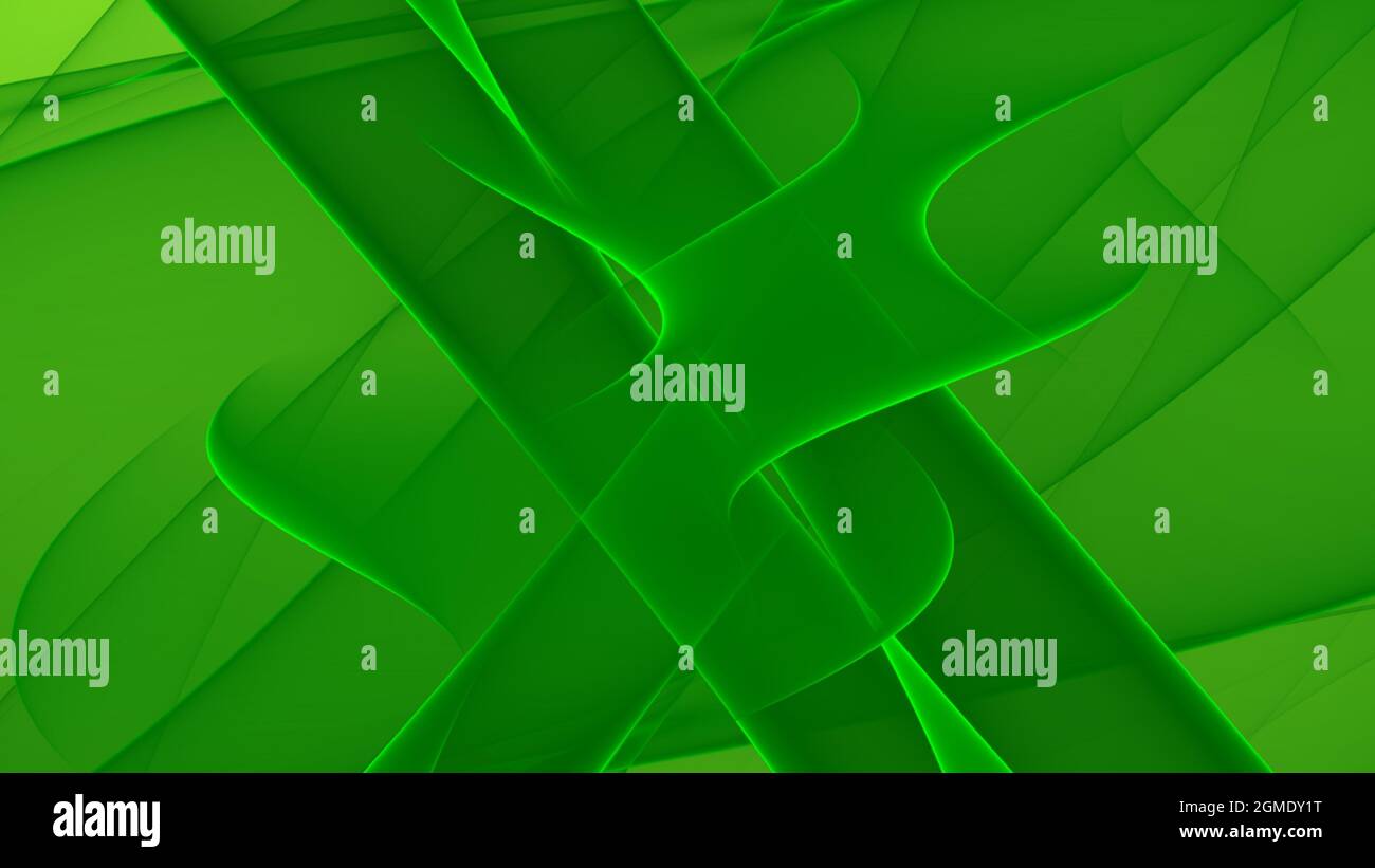 Abstract background 4k green light dark black waves and lines Stock ...