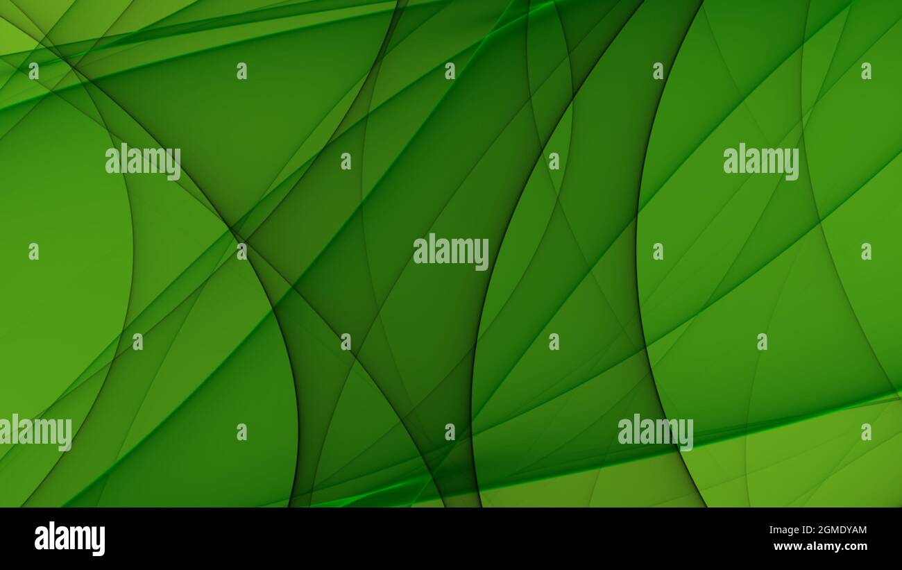 Abstract background 4k green light dark black waves and lines Stock ...