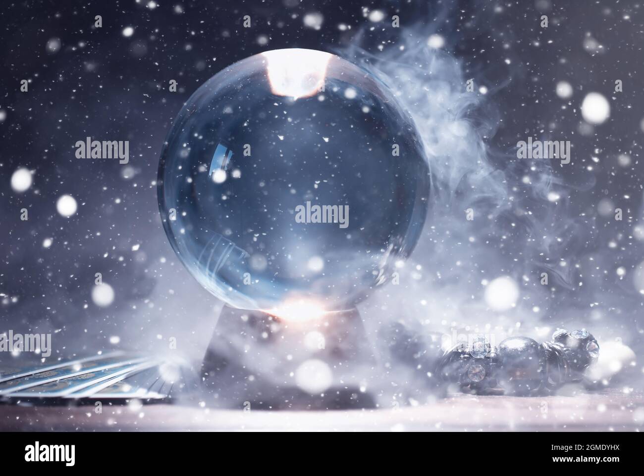 Crystal ball predict the fate. Guessing for the future Stock Photo - Alamy