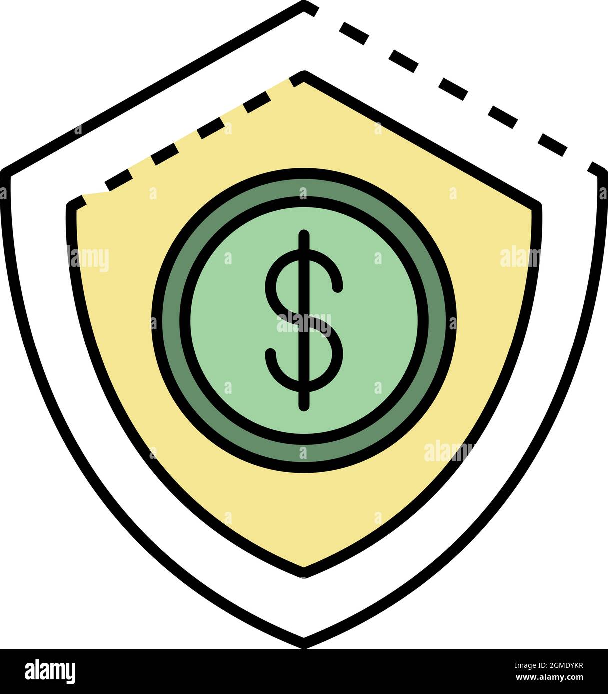 Money protect deposit icon. Outline money protect deposit vector icon ...