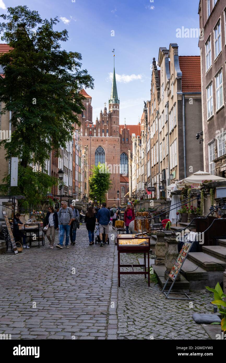 Danzig, Poland - 2 September, 2021: tourists enjoy a visit to the ...