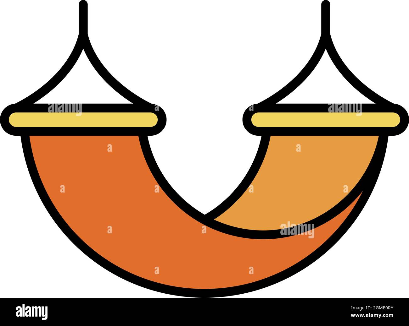 Beach hammock icon. Outline beach hammock vector icon color flat ...