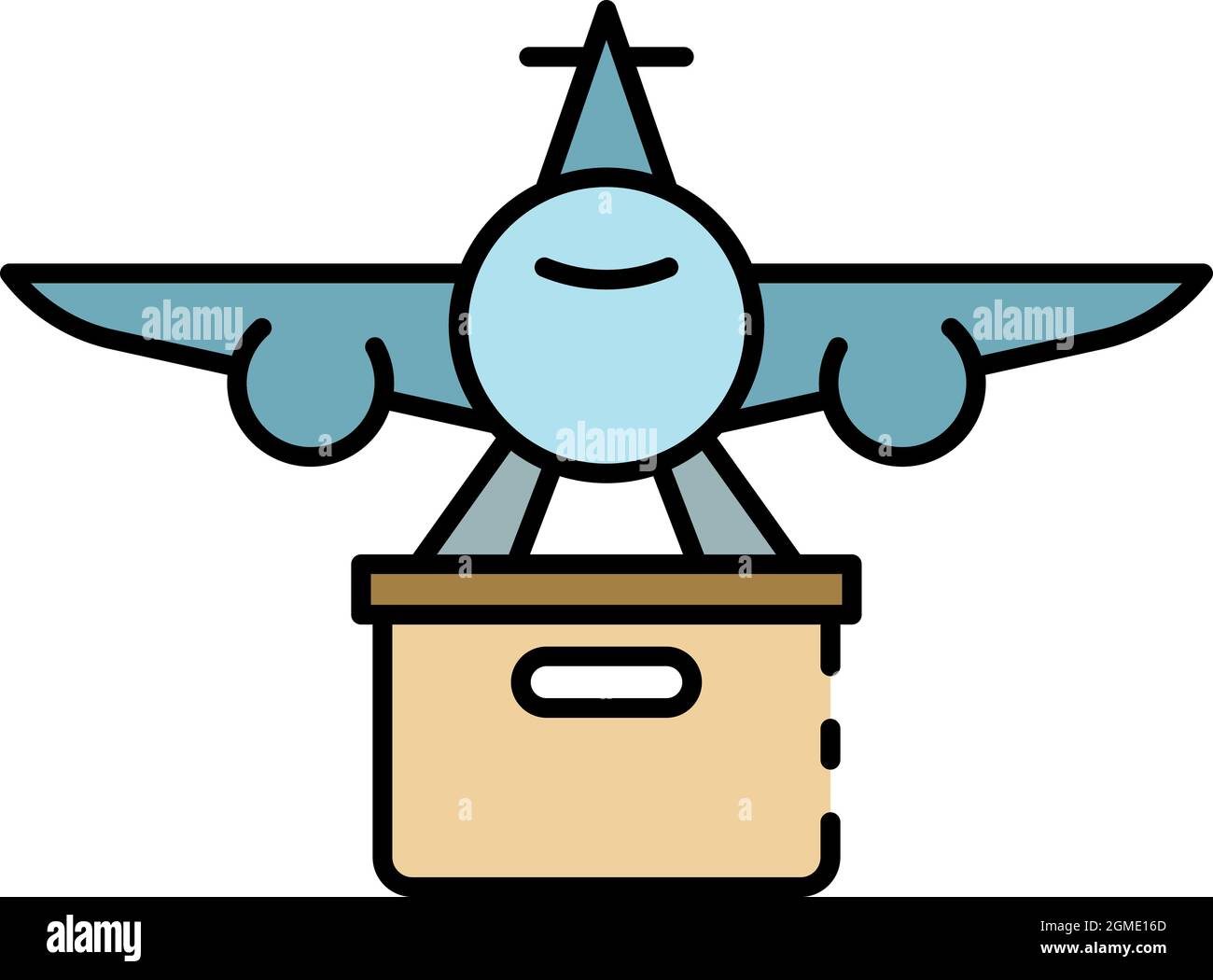 Fast air delivery icon. Outline fast air delivery vector icon color ...