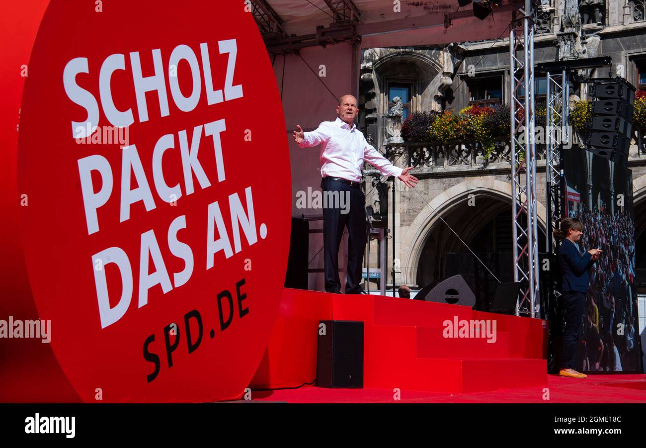 Munich, Germany. 18th Sep, 2021. Olaf Scholz, SPD candidate for ...