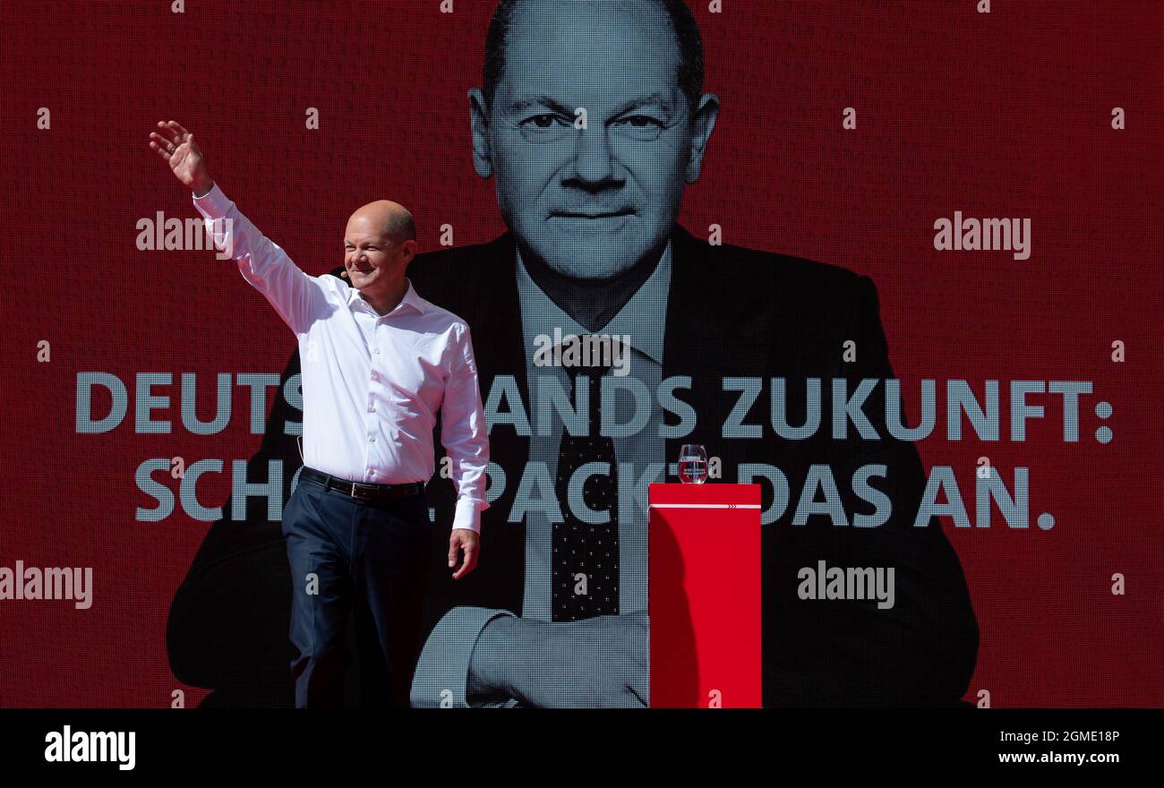 Munich, Germany. 18th Sep, 2021. Olaf Scholz, SPD candidate for ...