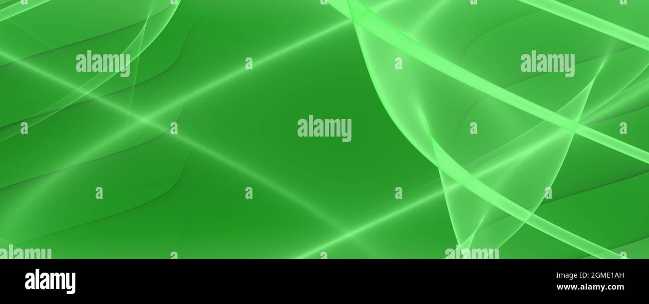 Abstract background 4k green light dark black waves and lines banner ...
