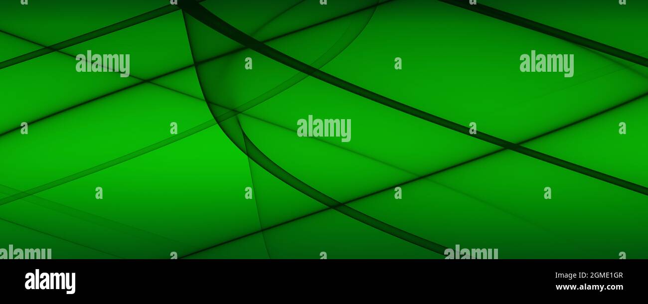 Abstract background 4k green light dark black waves and lines banner ...