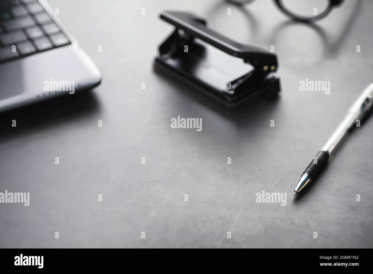 Working time symbolizes the desktop. Office desk with papers from ...