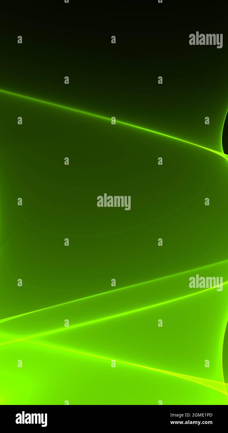 Abstract background 4k green light dark black neon waves and lines ...