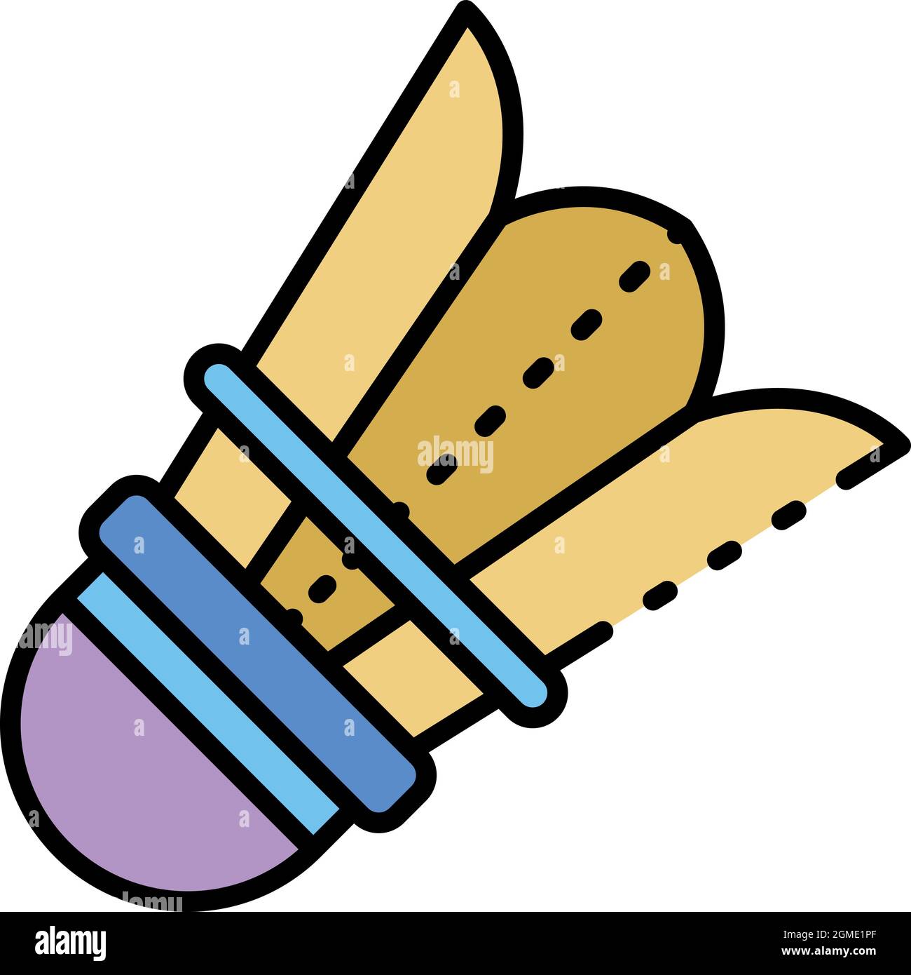 Plastic shuttlecock icon. Outline plastic shuttlecock vector icon color ...