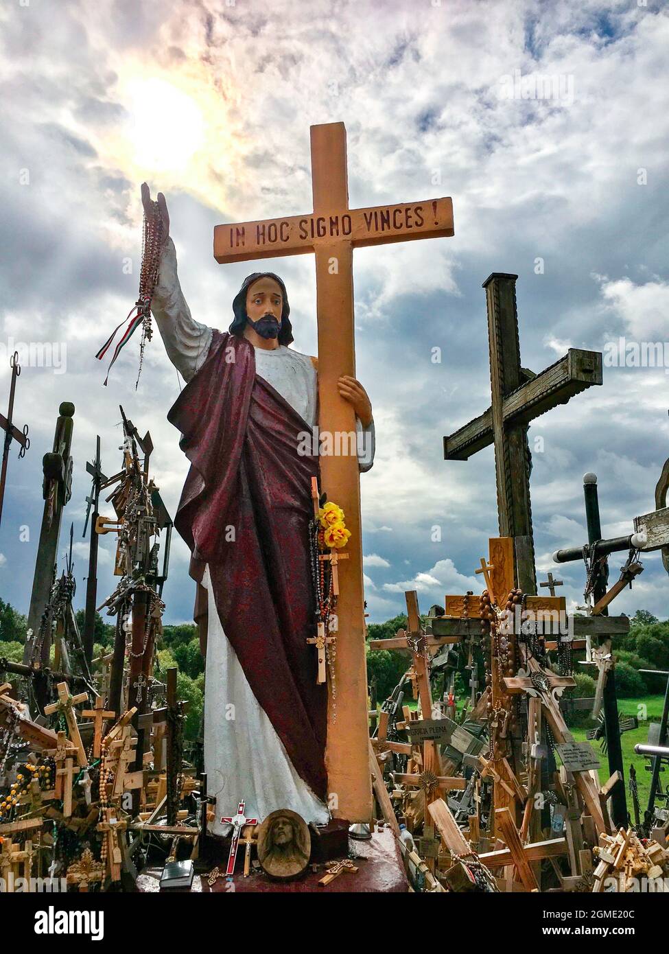 The Hill of Crosses - a site of pilgrimage in northern Lithuania. Over ...