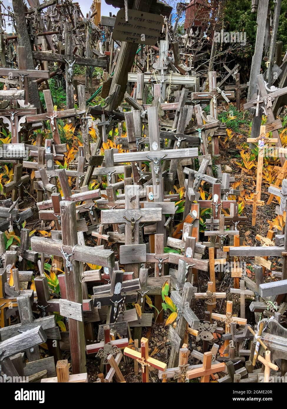 The Hill of Crosses - a site of pilgrimage in northern Lithuania. Over ...