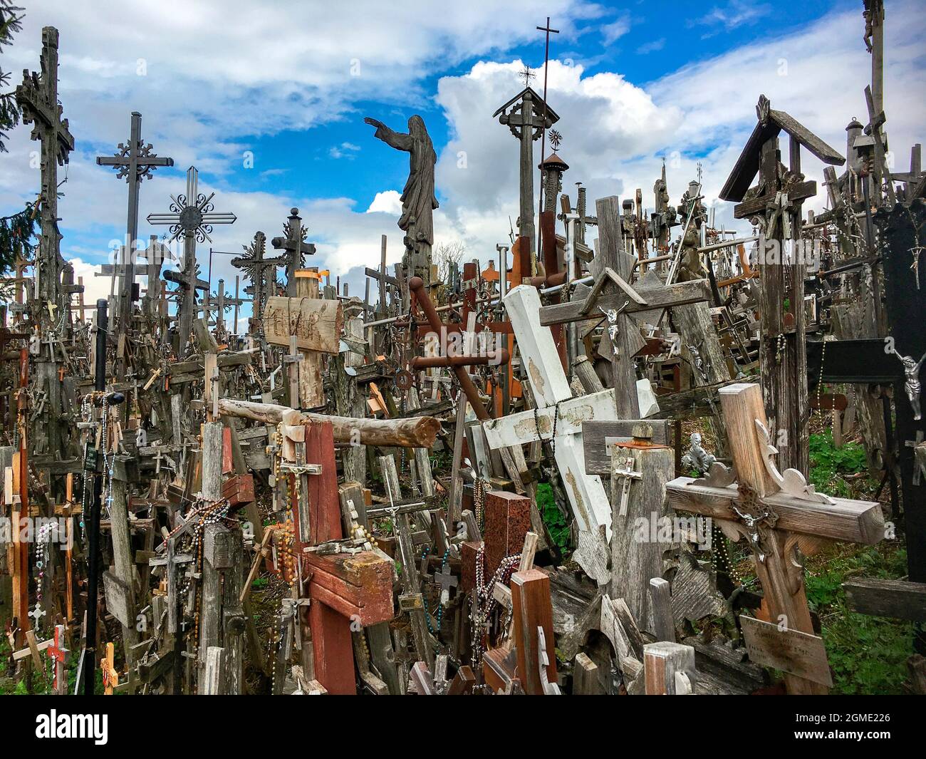 The Hill of Crosses - a site of pilgrimage in northern Lithuania. Over ...