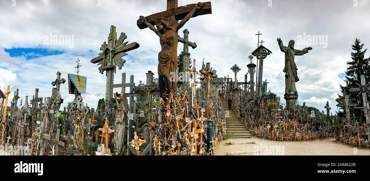 The Hill of Crosses - a site of pilgrimage in northern Lithuania. Over ...