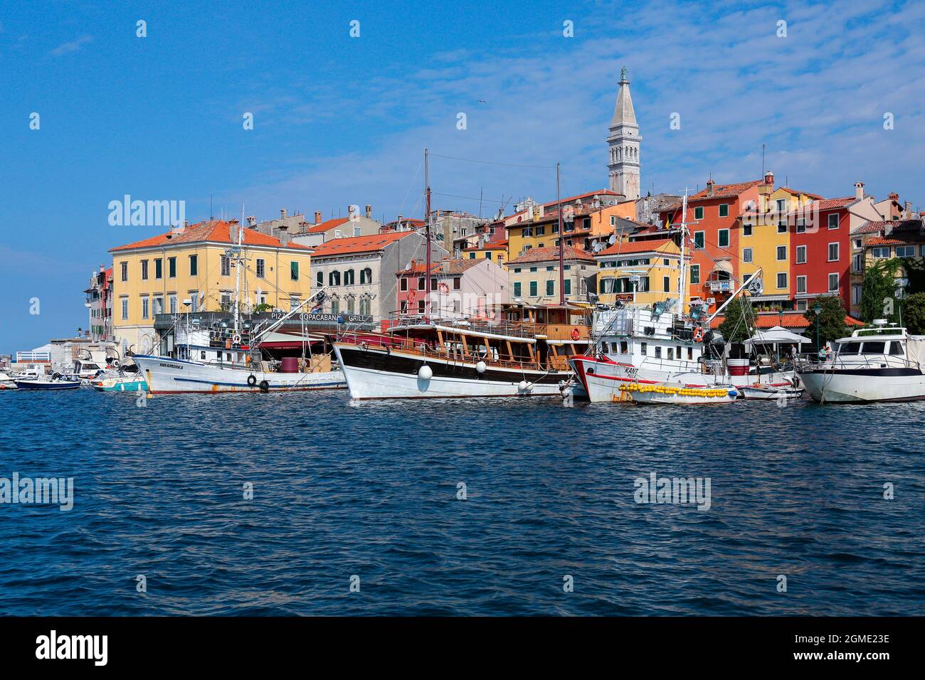 The city of Rovinj on the Istrian Peninsula in Croatia. The town is ...